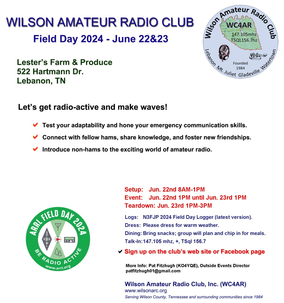 Wilson Amateur Radio Club | Middle Tennessee's RadioActive Club